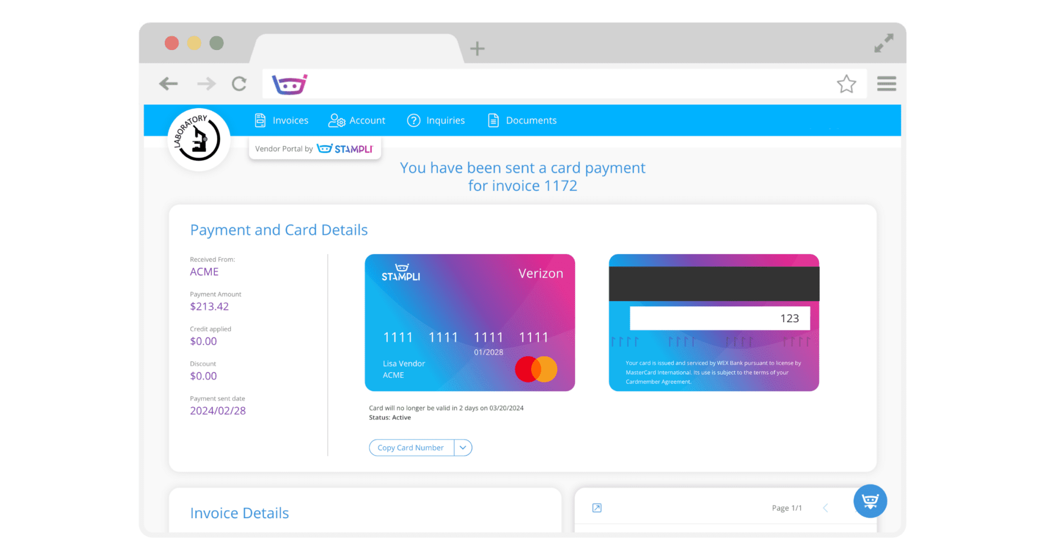 Card Payments | Stampli Direct Pay